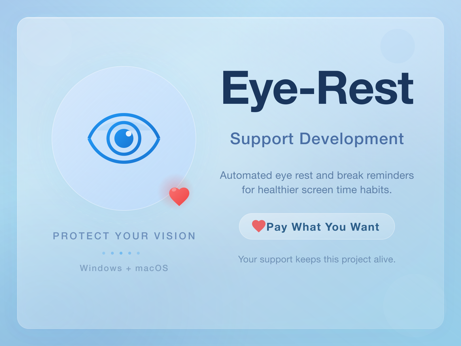 Eye-Rest — Free 20-20-20 Eye Break Reminder App for Windows & macOS